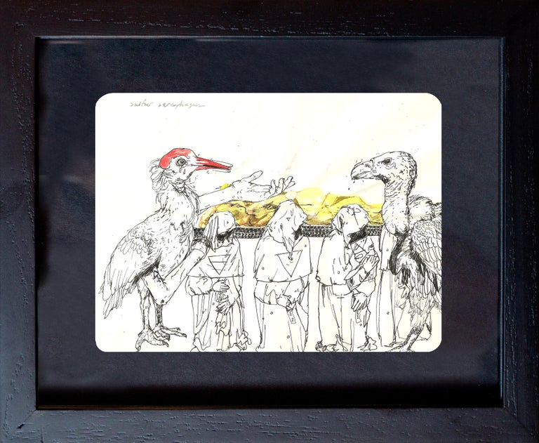 Kymia Nawabi - "SULPHUR SARCOPHAGUS" - surrealist drawing with birds ...