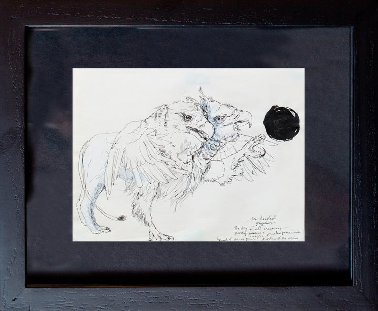 Kymia Nawabi - GUARDIAN OF THE DIVINE - pen and ink drawing of a ...