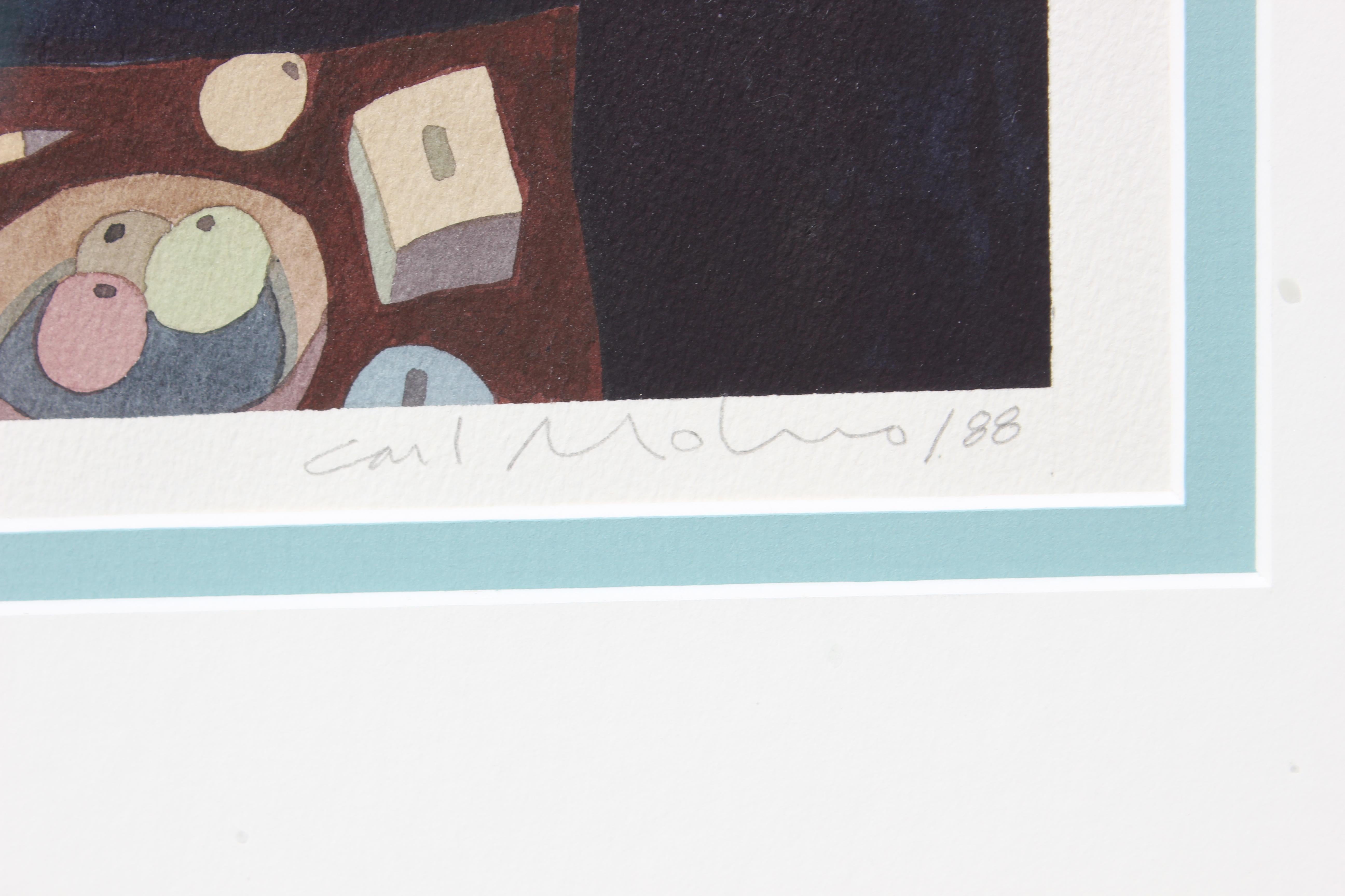 Carl Molno - Whimsical Modern Watercolor Painting of an Artist in his ...
