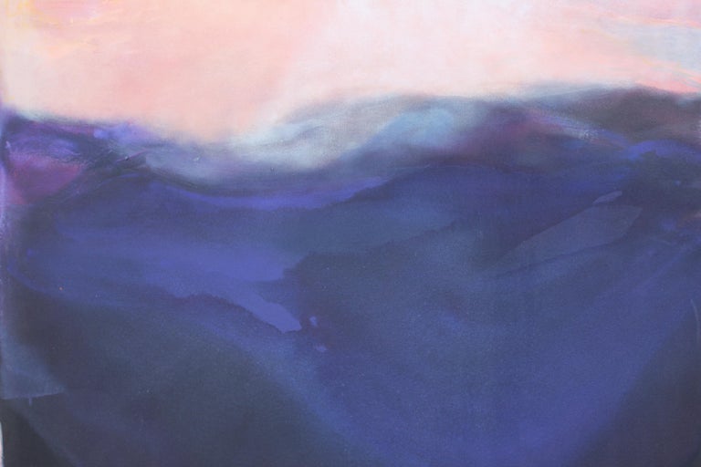 Karen Lastre - "Sacred Mist" Pink and Blue Tonal Painting in the Style ...