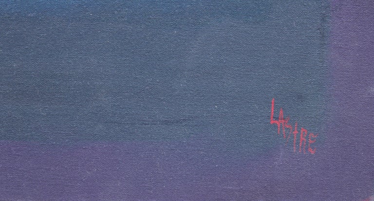 Karen Lastre - "Risk Management" Red and Deep Blue Tonal Painting in ...