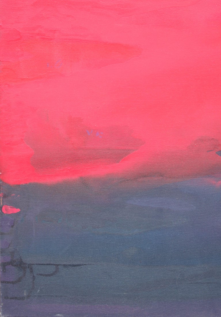 Karen Lastre - "Risk Management" Red and Deep Blue Tonal Painting in ...