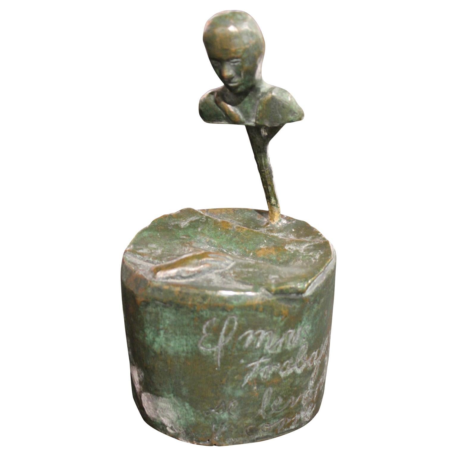 de la Rosa - Surrealist Figurative Bronze Sculpture For Sale at 1stDibs