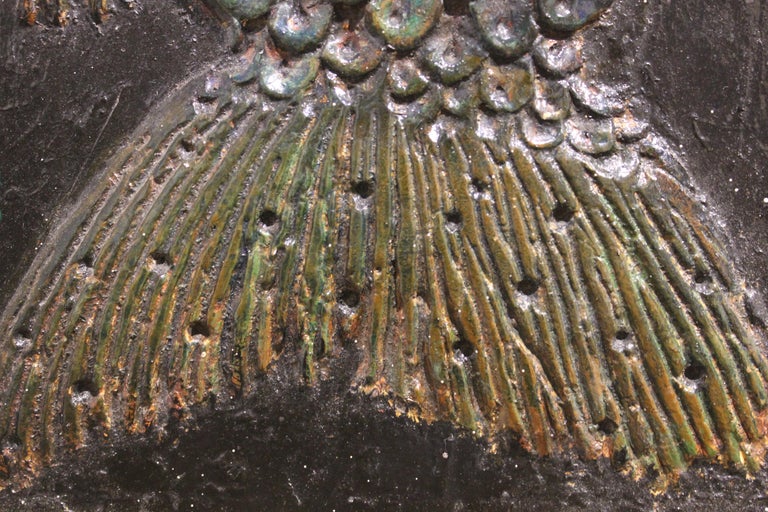 Nathaniel Choate - Flounder Fish Relief in Green Tones at 1stDibs