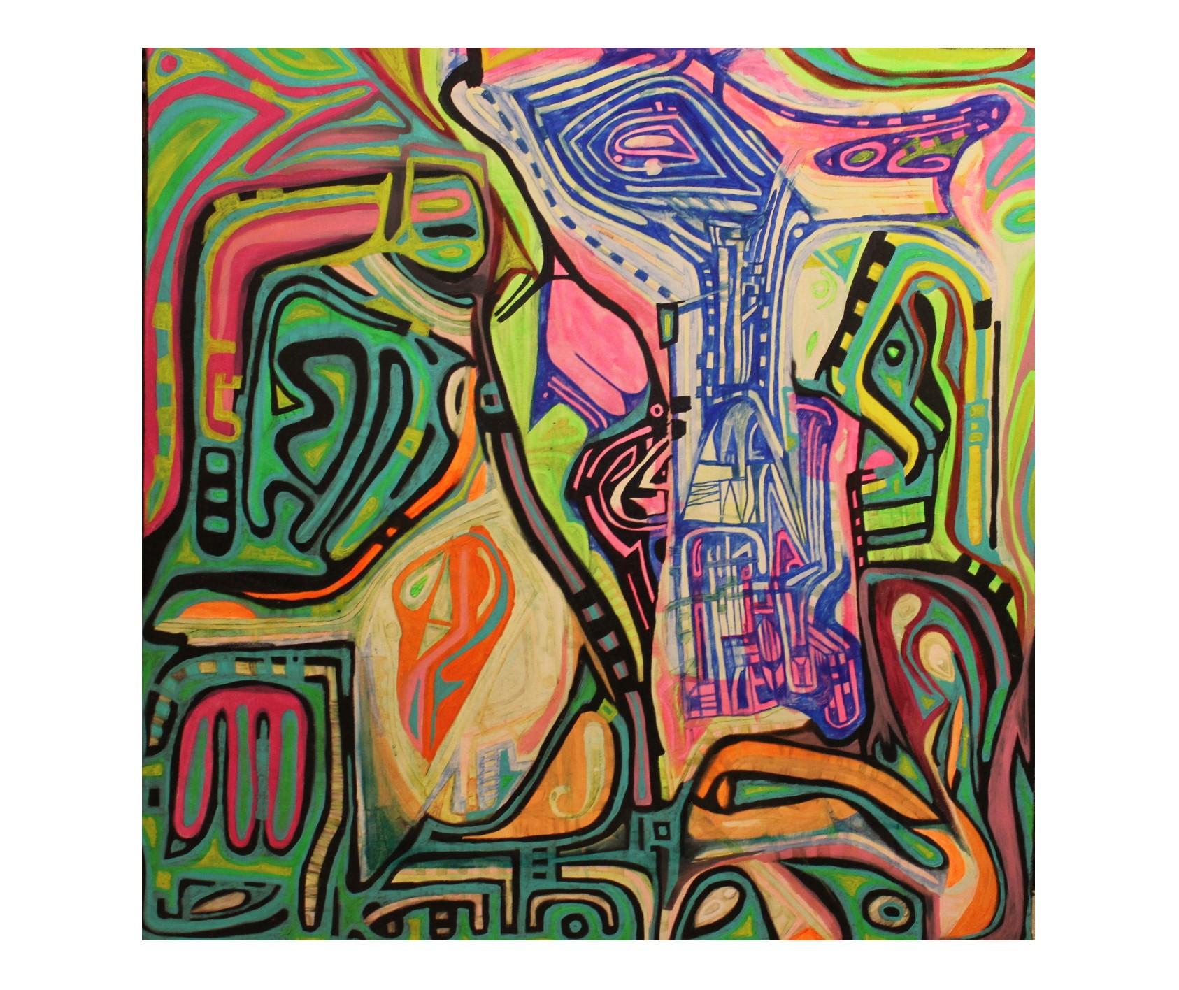 Michael Abramowitz - Contemporary Street Art Painting with Neon Colors ...