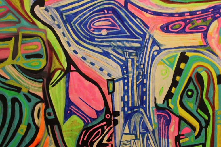 Michael Abramowitz - Contemporary Street Art Painting with Neon Colors ...