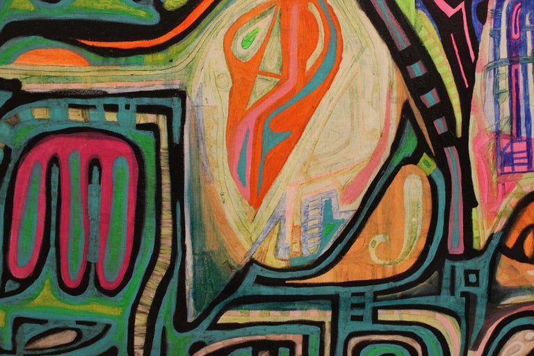 Michael Abramowitz - Contemporary Street Art Painting with Neon Colors ...