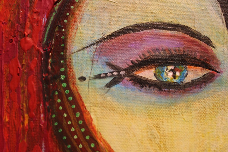 Larry Martin - Abstract Side Profile Portrait of a Women with Flowers ...