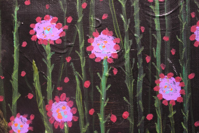 Larry Martin - Abstract Side Profile Portrait of a Women with Flowers ...