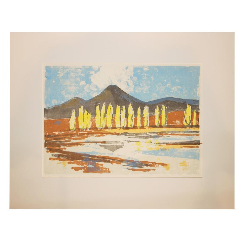 Elizabeth Walmsley - Abstract Southwestern Landscape with Aspens ...