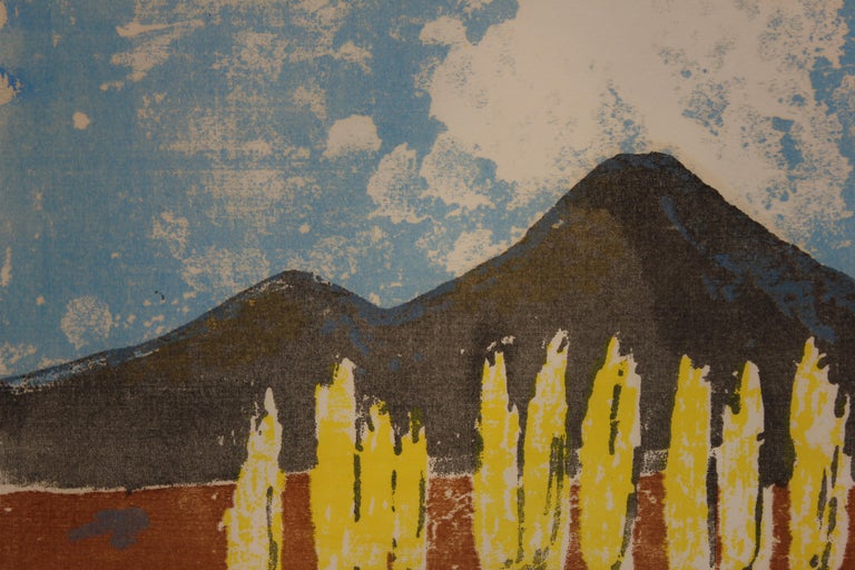Elizabeth Walmsley - Abstract Southwestern Landscape with Aspens ...