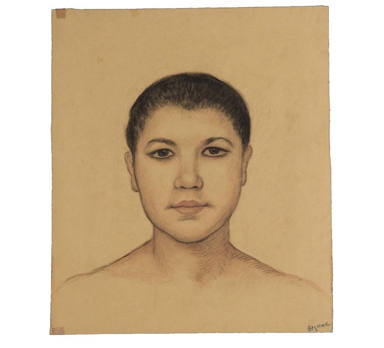 Emile Lejeune - Naturalistic Portrait of a French Woman For Sale at 1stDibs