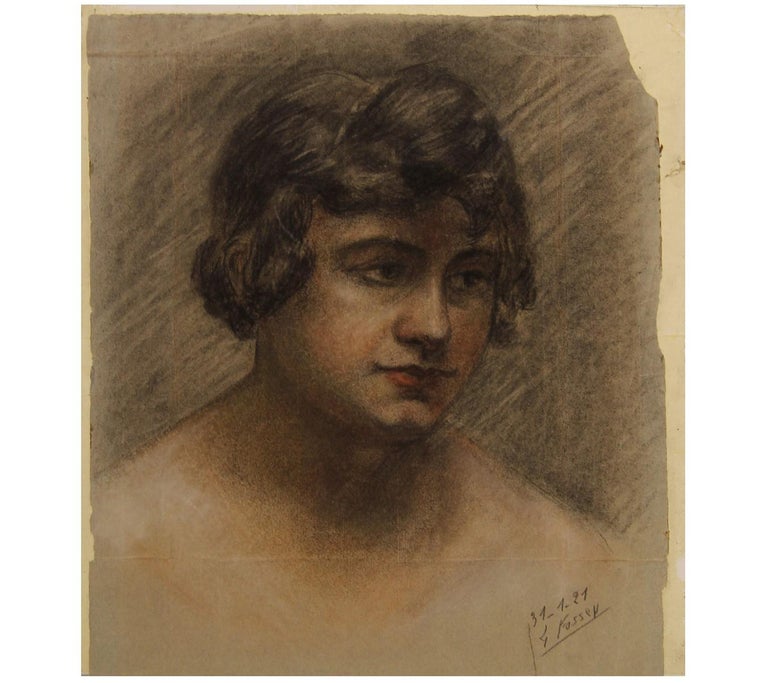 Louise-Jeanne Cottard Fossey - Naturalistic Portrait of a Woman at 1stDibs