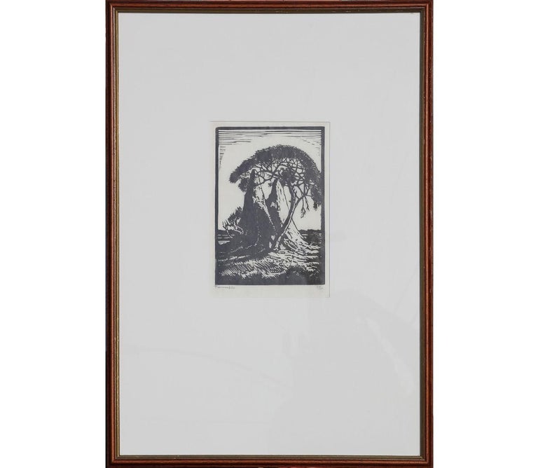 Jacob Henrick Pierneef - "Miershope" Linocut South African Landscape at ...