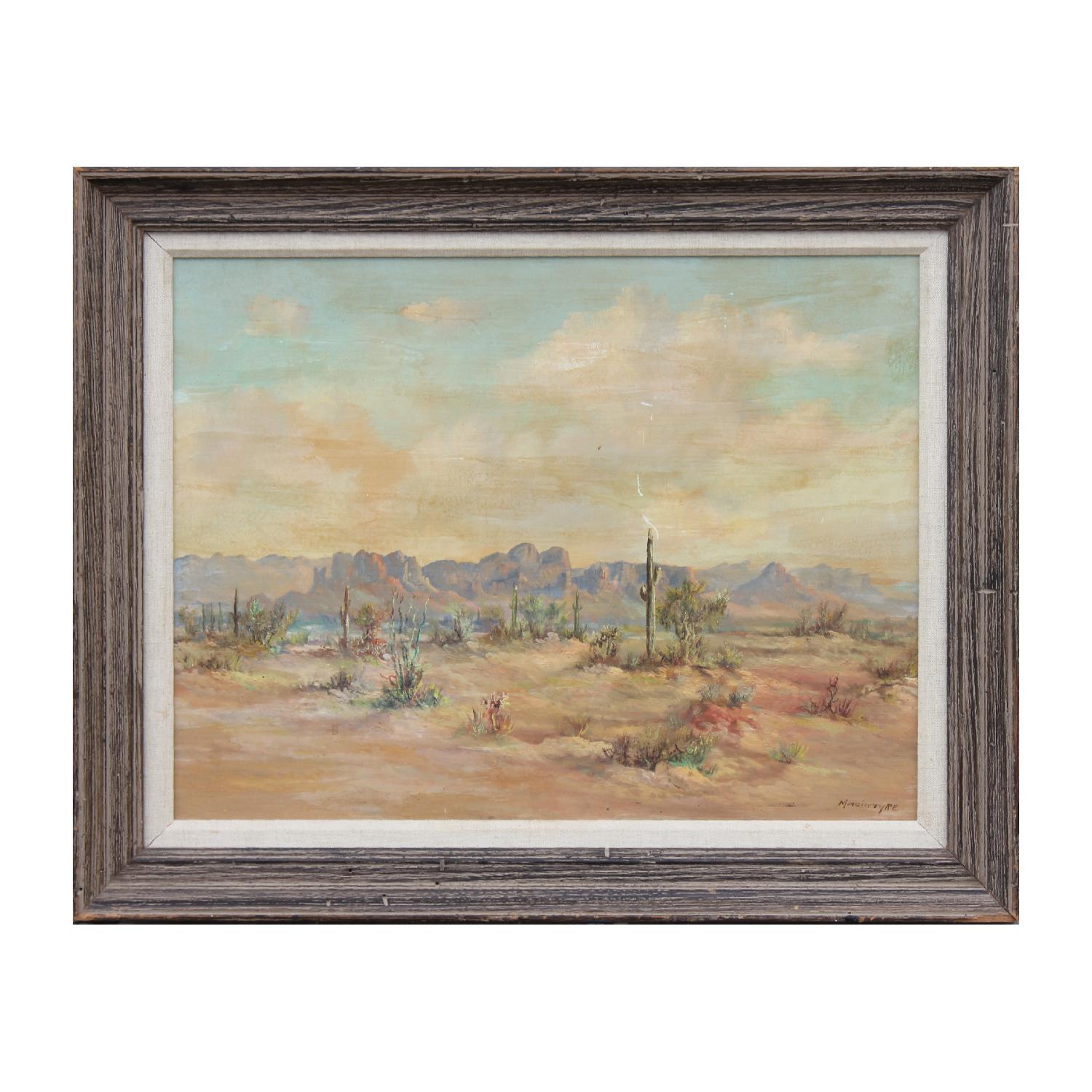 Archibald Dugald Macintyre - "Arizona Desert" Naturalistic Pastel Toned ...
