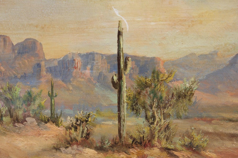 Archibald Dugald Macintyre - "Arizona Desert" Naturalistic Pastel Toned ...