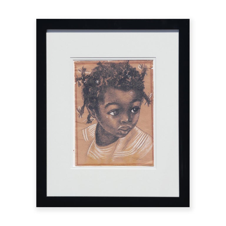 Maria Smith - Modern Figurative Charcoal and Pastel Portrait of a Young ...