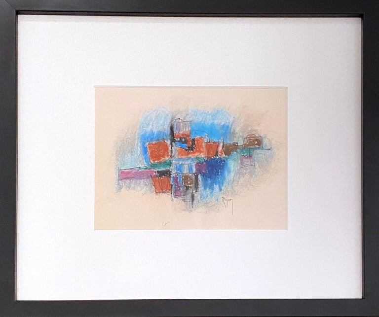 Robert Rogan - "Untitled Abstract" Jewel Toned Geometric Abstract Mixed ...