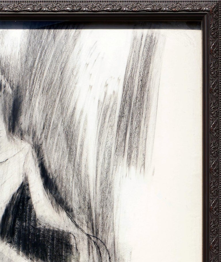 Eugene Massin - Modern Abstract Figurative Charcoal Drawing of a Woman ...