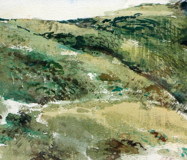 Edsel Cramer - Modern Abstract Naturalistic Rich Green Toned Watercolor ...