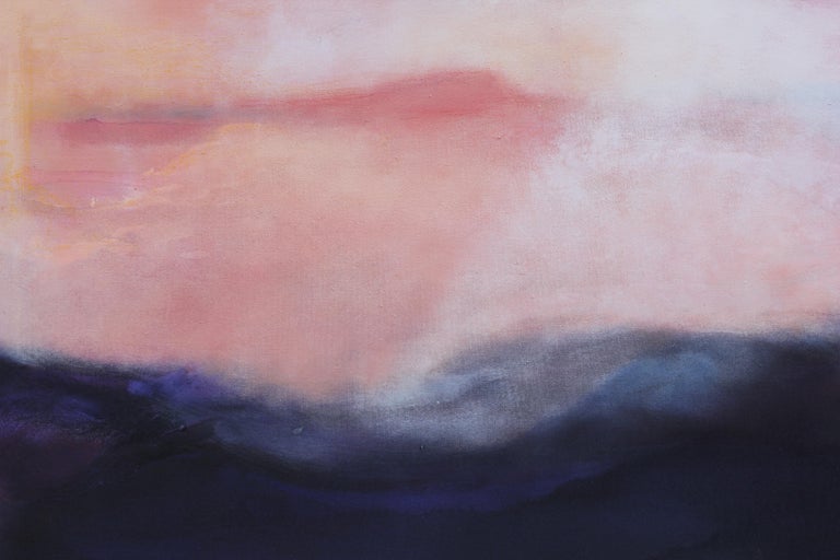 Karen Lastre - "Sacred Mist" Pink and Blue Tonal Painting in the Style ...