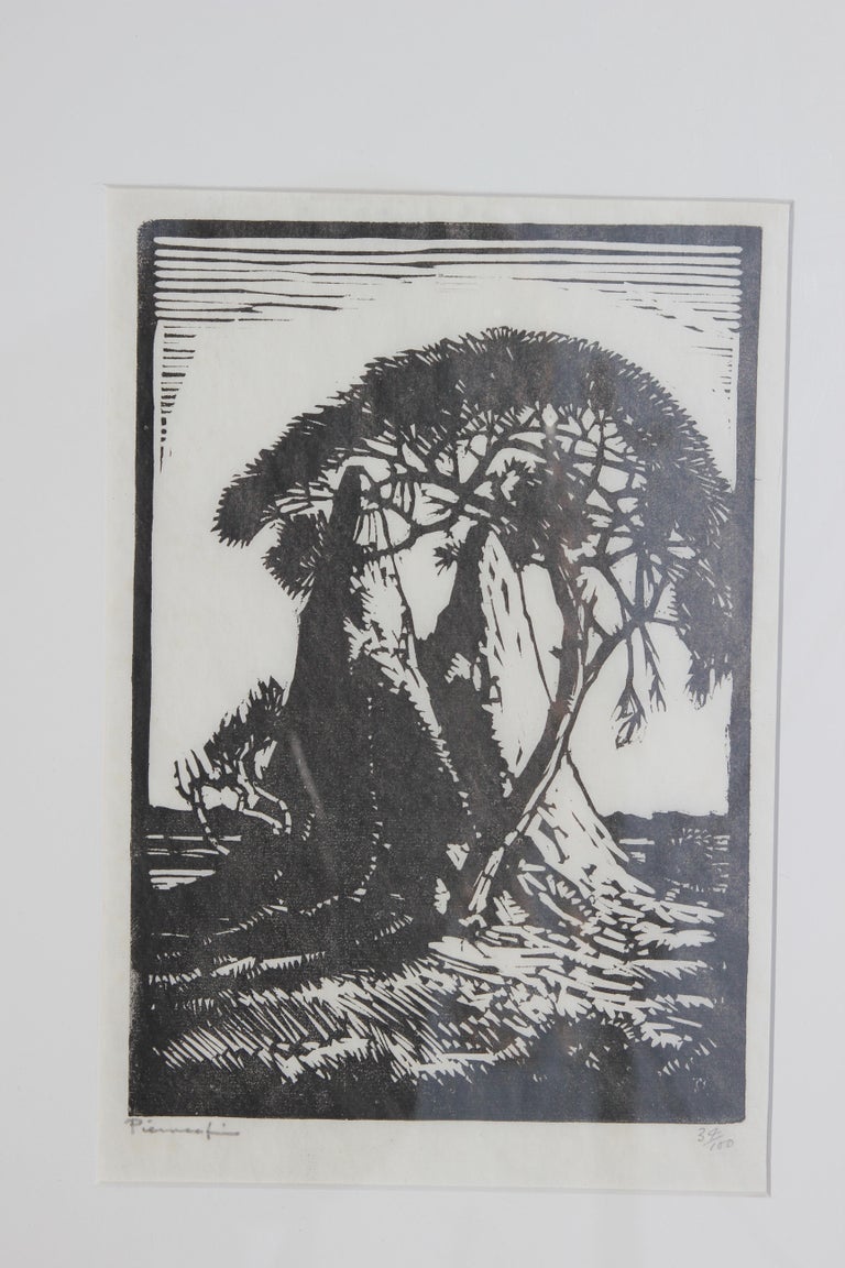 Jacob Henrick Pierneef - "Miershope" Linocut South African Landscape at ...