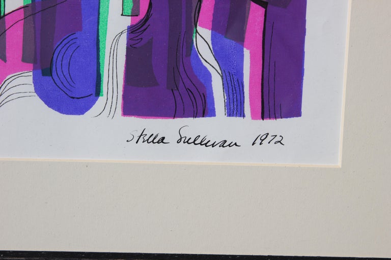 Stella Sullivan - "Bulbs Growing" Modern Abstract Geometric Serigraph ...