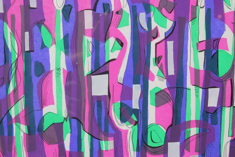 Stella Sullivan - "Bulbs Growing" Modern Abstract Geometric Serigraph ...
