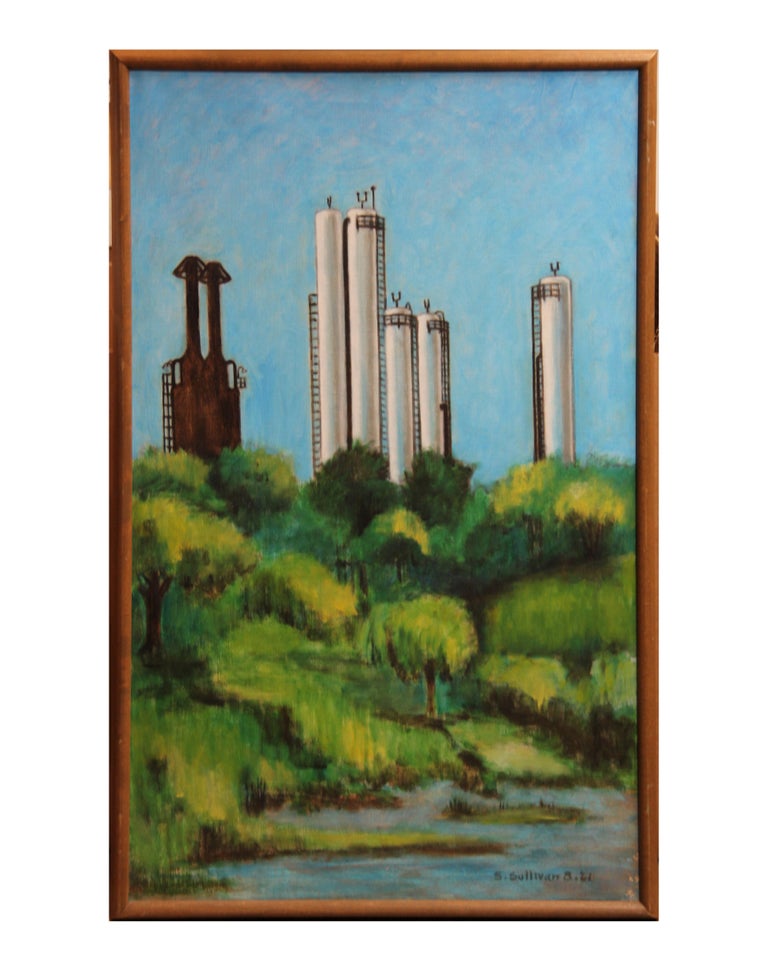Stella Sullivan - "Refinery at Barbours Cut" Impressionist Landscape ...