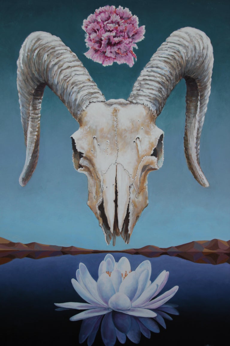 W. R. Stevenson - Realist Georgia O’Keefe Style Surrealist Ram Skull ...