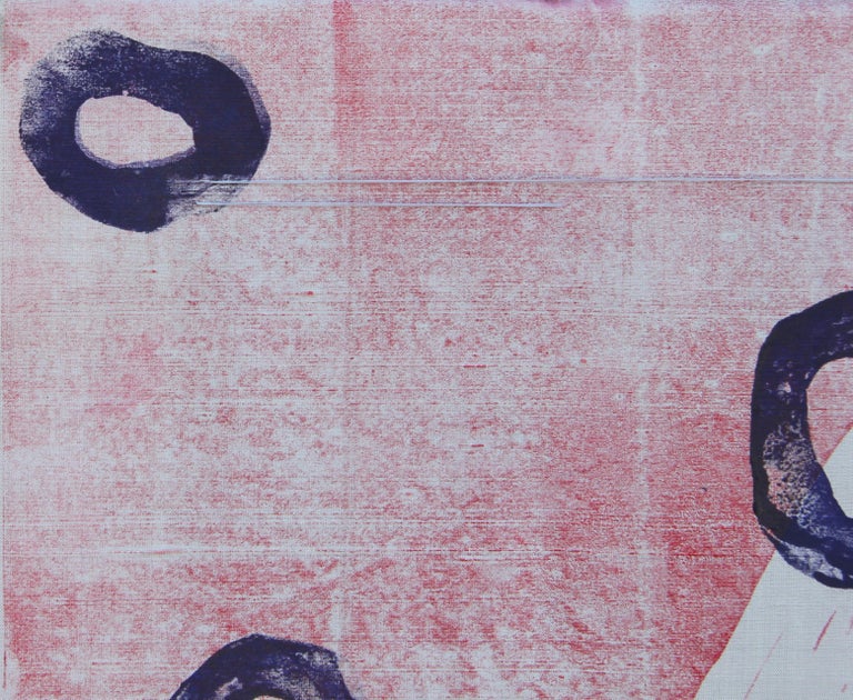 Rebecca Nall - Modern Abstract Red and White Figurative Mixed Media ...