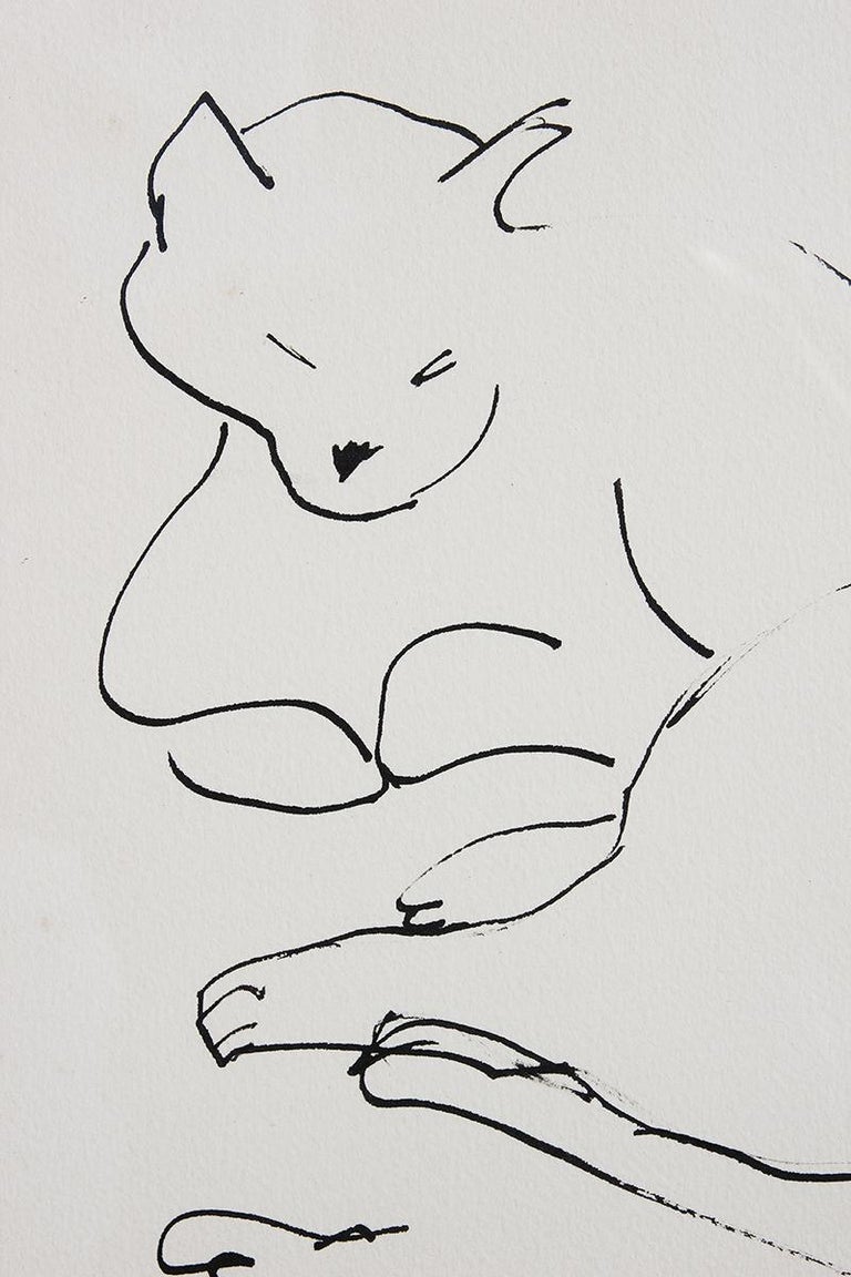 Gertrude Barnstone - Modern Minimal Pen Contour Line Drawing of a ...