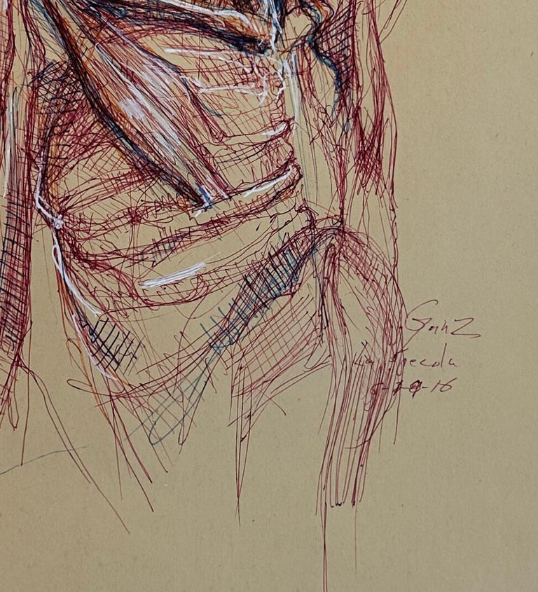 Christopher Ganz - Flayed Wax-Cast Figure - Original Ink Drawing ...