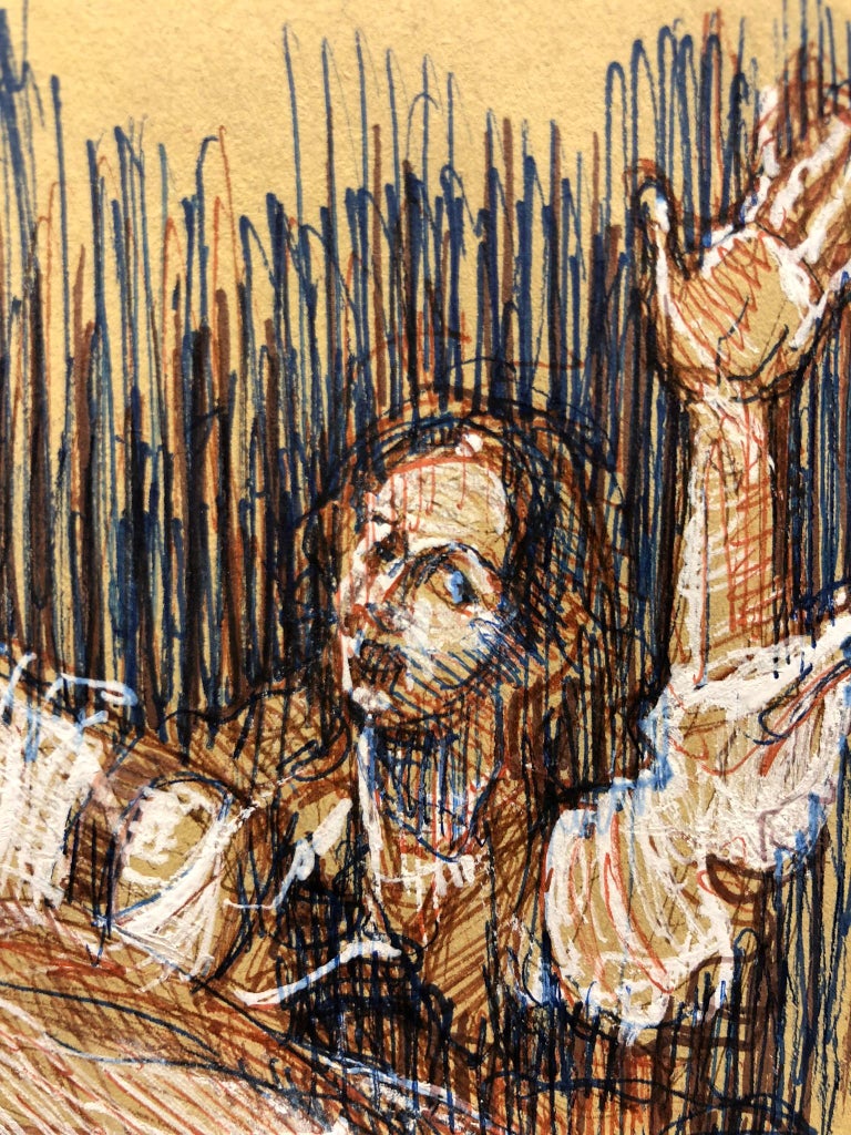 Christopher Ganz - After The Deposition by Caravaggio, Colored Pen ...