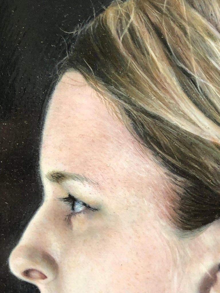 Matthew Cook - Joanne in Profile - Photorealist Oil Painting on Oval ...