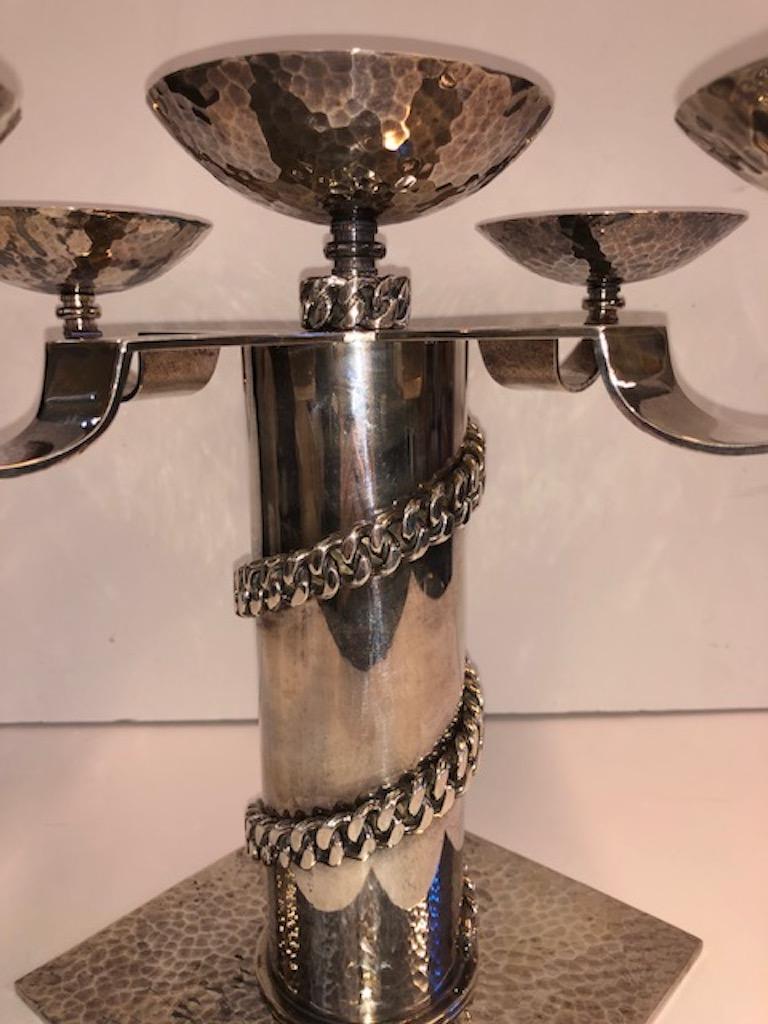 Jean Despres - Pair of Mid-Century Candle Holders done by Jean Despres ...