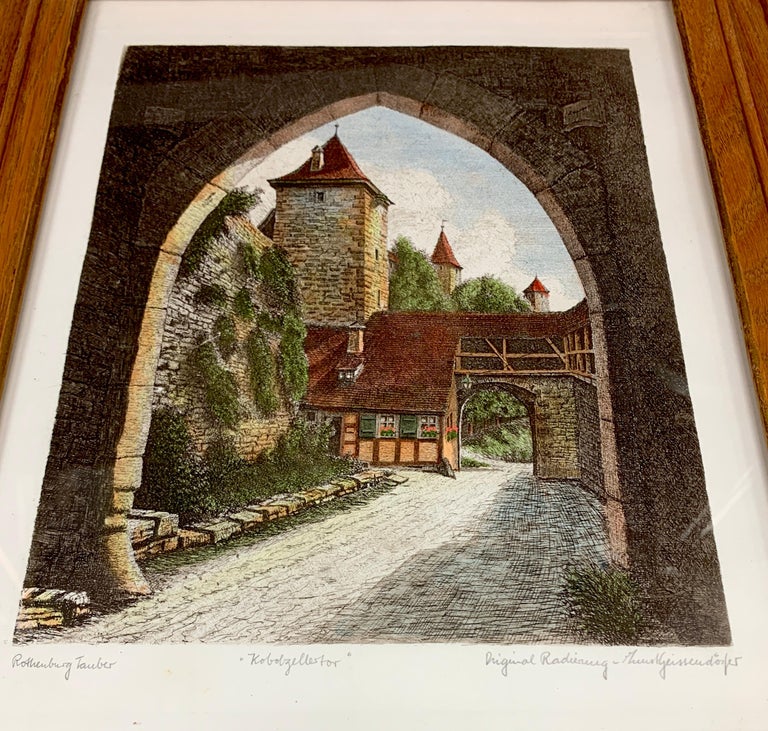 Ernst Geissendorfer - Hand-Colored Etching "Rothenburg ob der Tauber ...