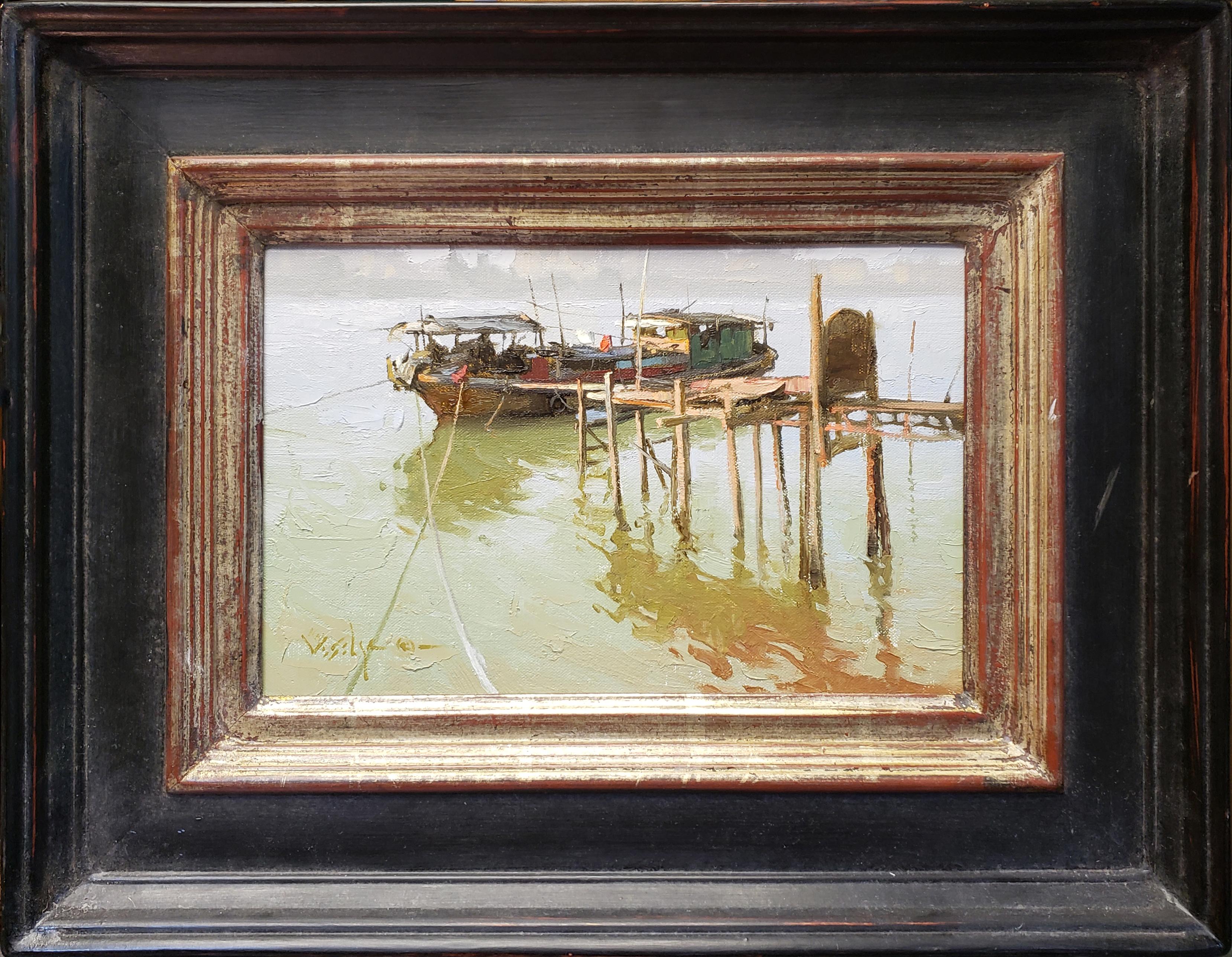 Albin Veselka - At the Dock For Sale at 1stDibs