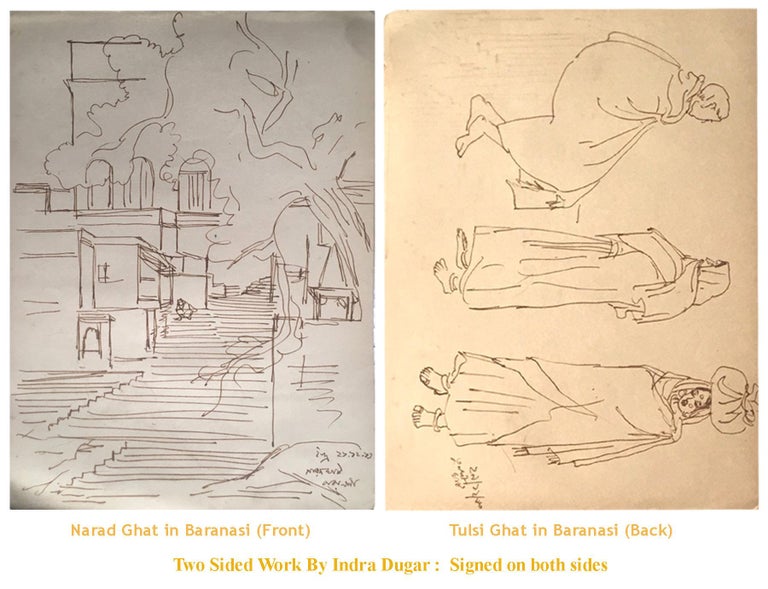 Indra Dugar - Narad Ghat and Tulsi Ghat in Baranasi, steps of the ...