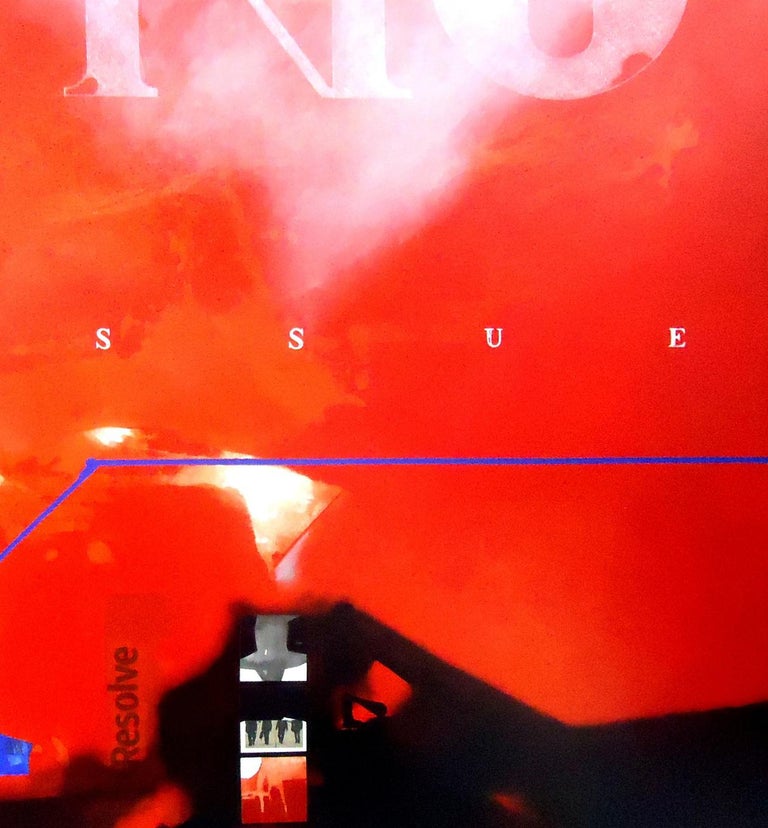 Rathin Kanji - No Issue-Issue Resolve, Abstract, Acrylic on Canvas, Red ...