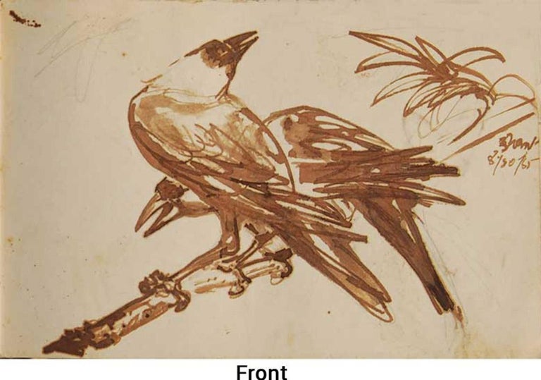 Dipen Bose - Crows Series, Watercolour on paper, Rare Art by Indian ...