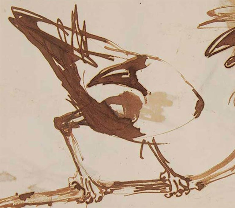 Dipen Bose - Crows Series, Watercolour on paper, Rare Art by Indian ...