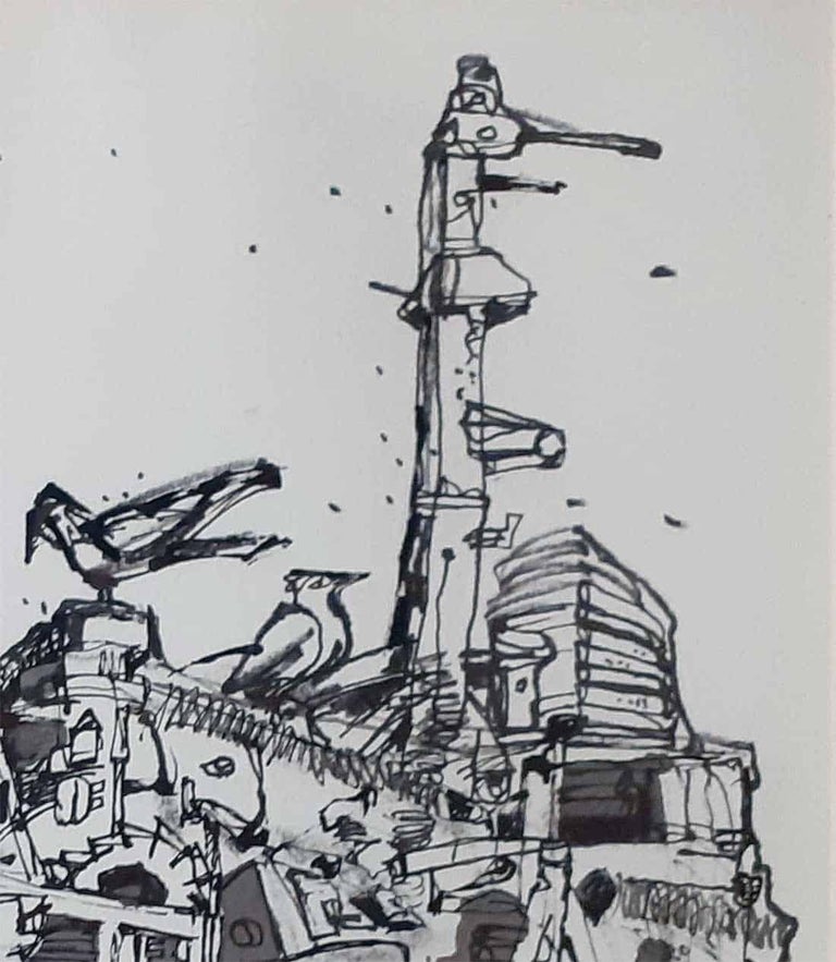 Ashoke Mullick - City Life, Drawing, Ink on paper, Black, White by ...