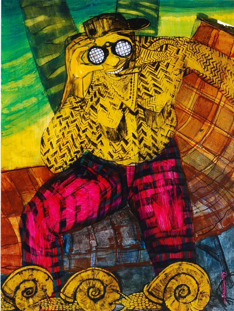 Rajeswar Rao - Bond With 3 Snails, Acrylic on Acrylic Sheet by ...