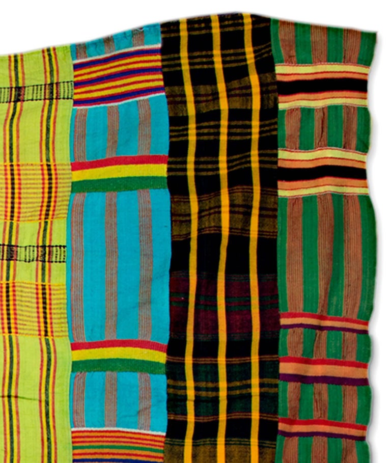 Unknown - "Tribal Cloth, Ewe Ghana, " Multicolored Cotton Textile ...