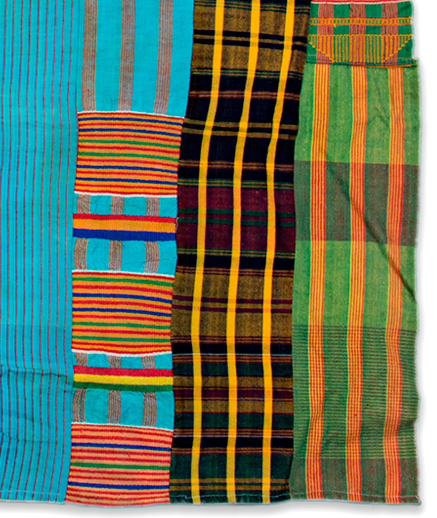 Unknown - "Tribal Cloth, Ewe Ghana, " Multicolored Cotton Textile ...