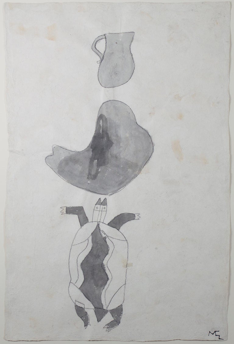 Miguel Castro Leñero - "Turtle, Desert and Pitcher," Ink on Handmade ...