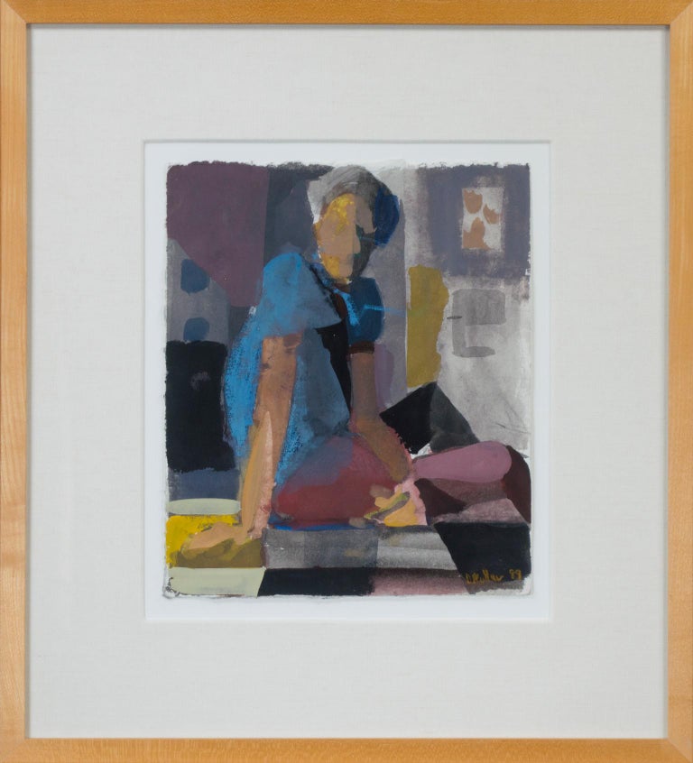 Dan Muller - "Self Portrait In NY, 20th St.," Gouache, Ink and Pastel ...