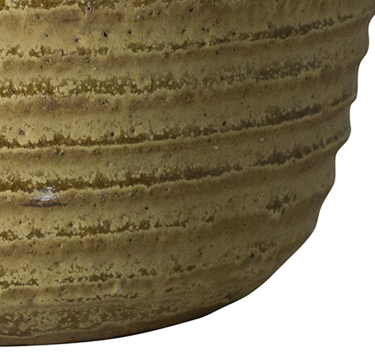 Mark Shekore - "Bowl (Olive Green)," Hand Thrown Ridged Stoneware ...