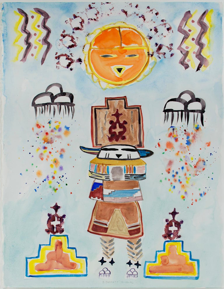 David Barnett - "Morph Dog Series: Kachina," Original Watercolor signed ...